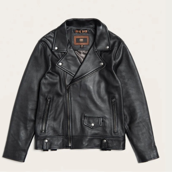 Frye | Jackets & Coats | Frye Black Leather Biker Jacket New With Tags ...